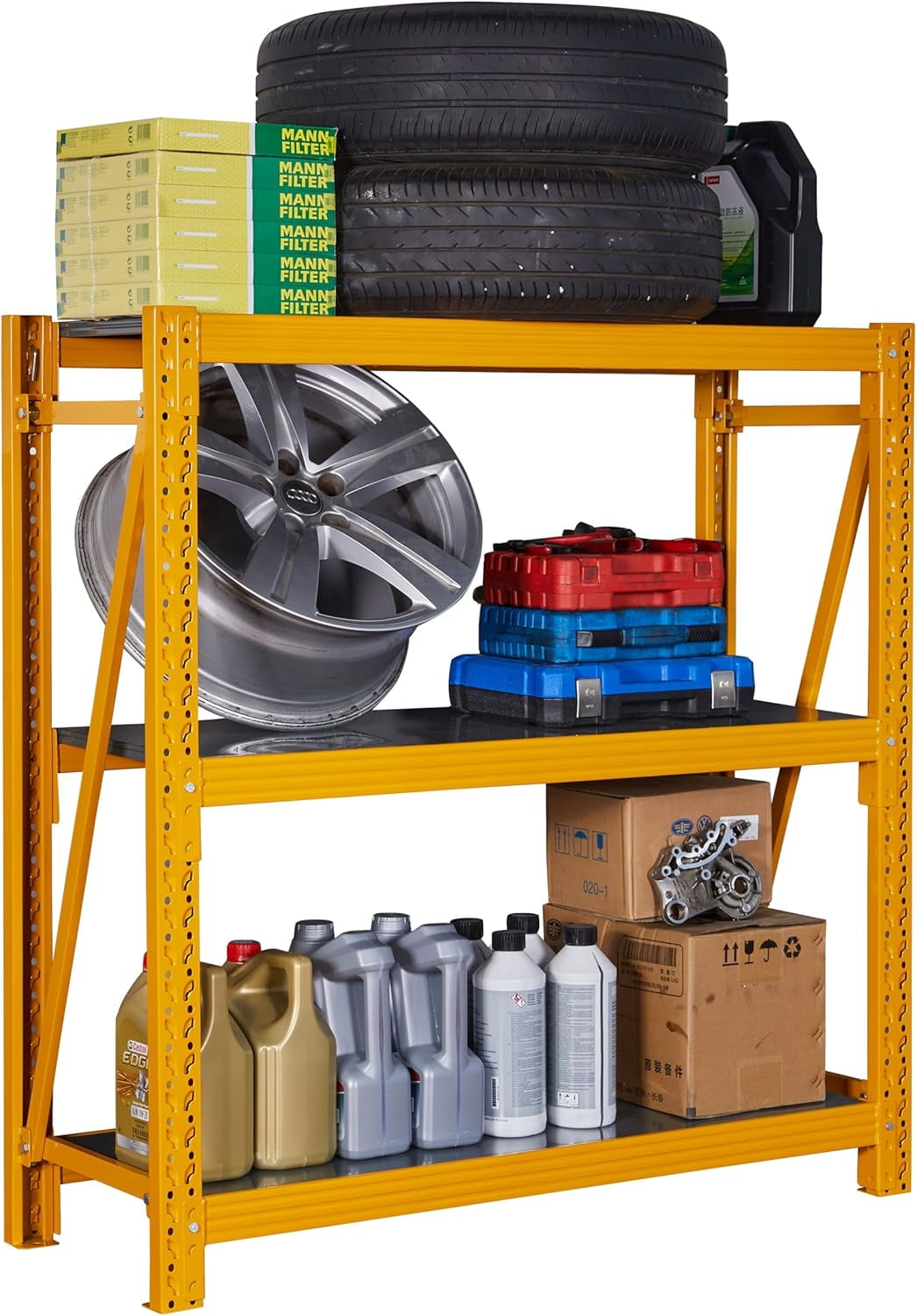 Garage Shelving Rack,3-Tier Industrial Shelving,Adjustable Warehouse ...