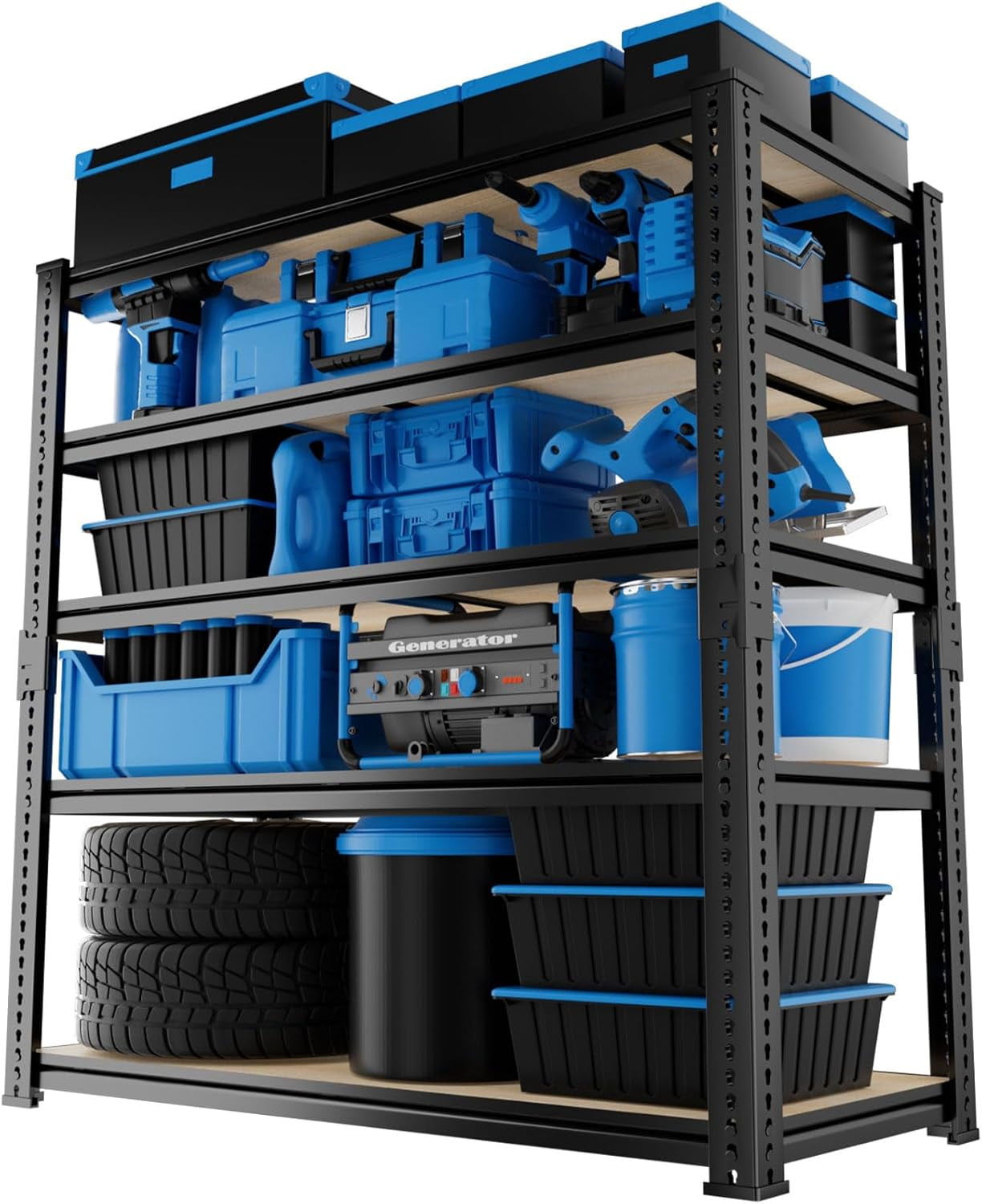 Garage Shelving, Storage Shelves Heavy Duty 2000 LBS Capacity, 5 Tier ...