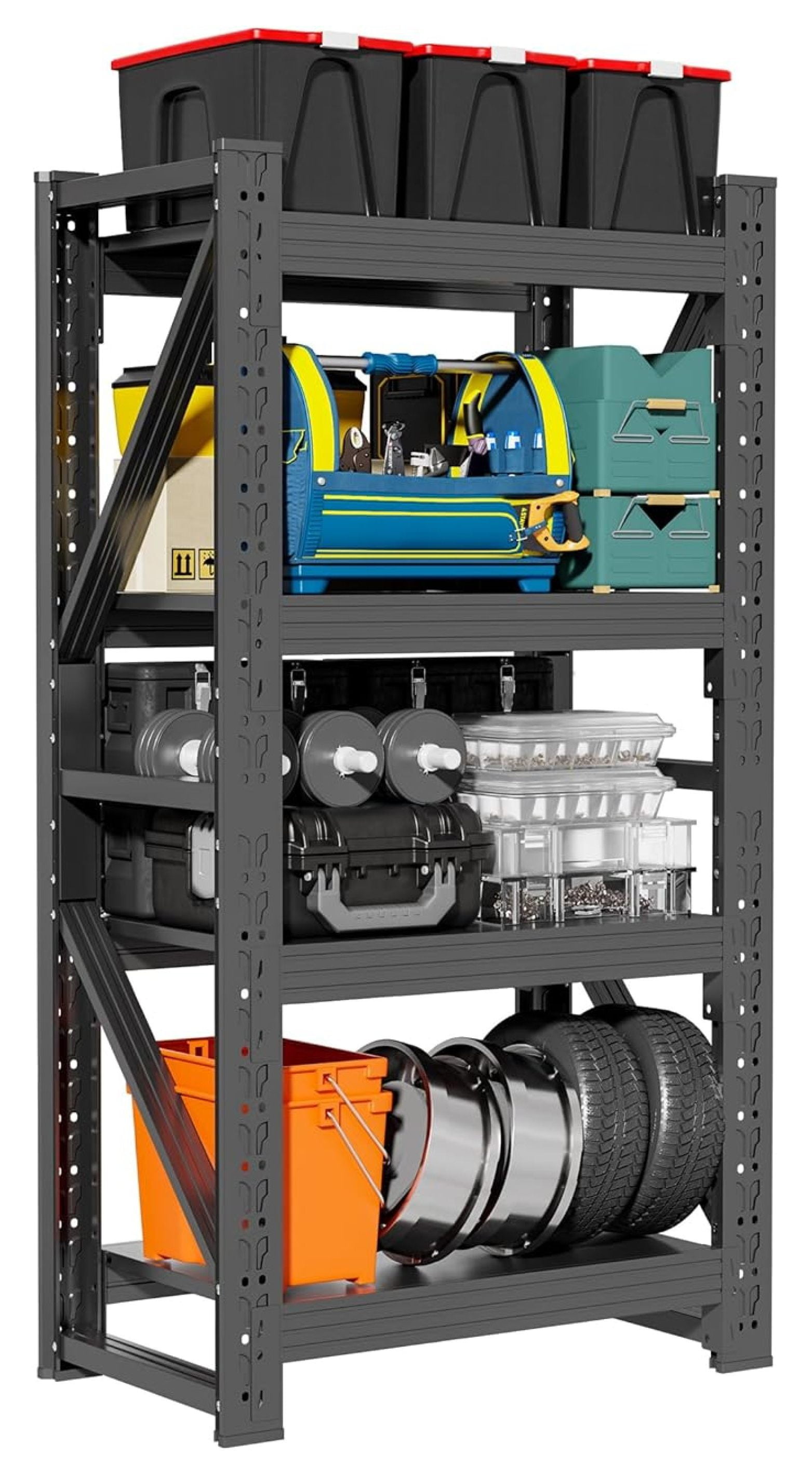 Garage Shelving Unit 4-Tier, 79" Heavy Duty Steel Shelves - 3400lbs ...