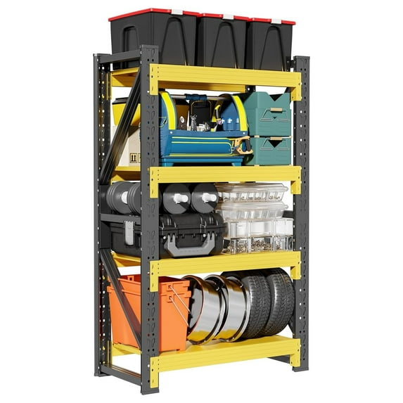 Garage Shelving Unit 4-Tier, 79" Heavy Duty Steel Shelves - 4000lbs ...