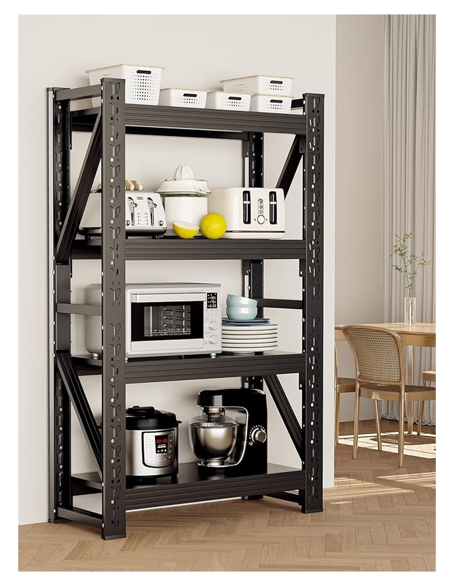 Garage Shelving Unit 4-Tier, 79" Heavy Duty Steel Shelves, Adjustable ...