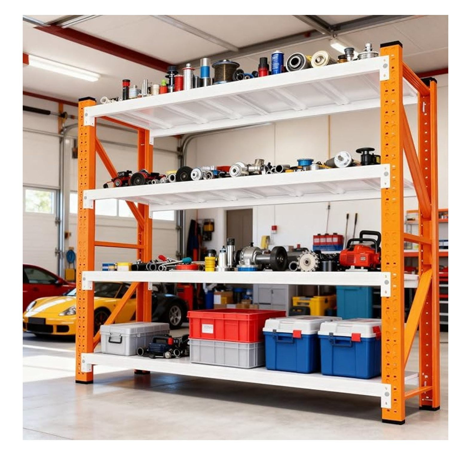 Garage Shelving Unit 4-Tier, 79" Heavy Duty Steel Shelves, Adjustable ...