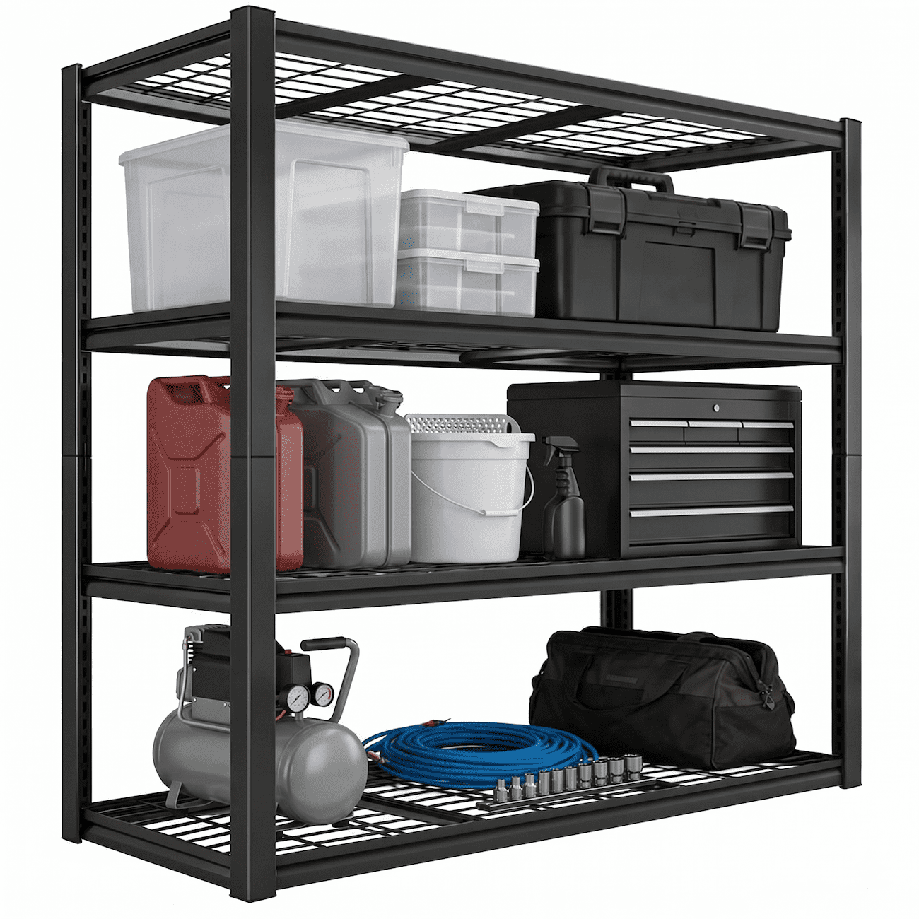 Heavy Duty Garage Shelving Unit 4-Tier Metal Storage Shelves ...