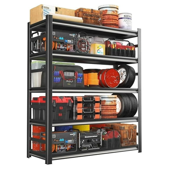 Garage Shelving Unit 5 Tier - Heavy Duty Steel Shelves, Adjustable ...