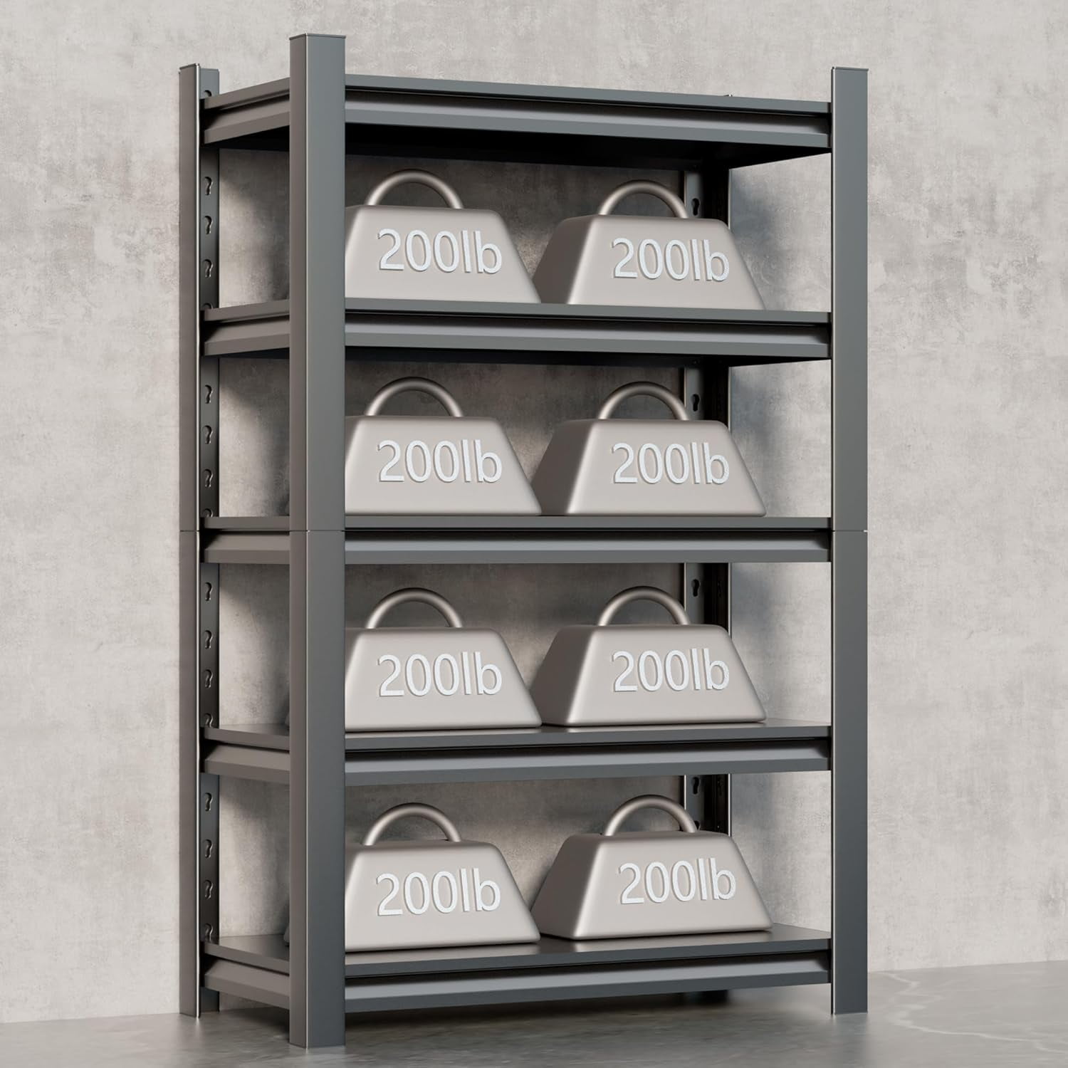 Garage Shelving Unit, Heavy Duty Adjustable Storage Rack, Metal Steel ...