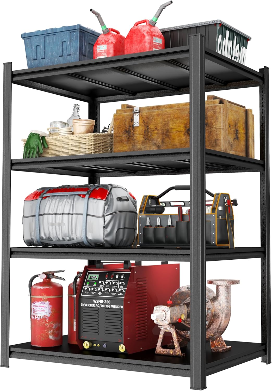 Garage Shelving Unit, Heavy Duty Metal Adjustable Storage, Steel ...