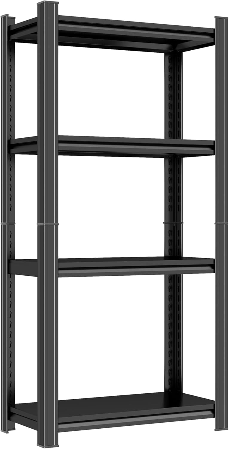Garage Shelving Unit and Storage-Easy Assembly Metal Shelves 4-Tier ...