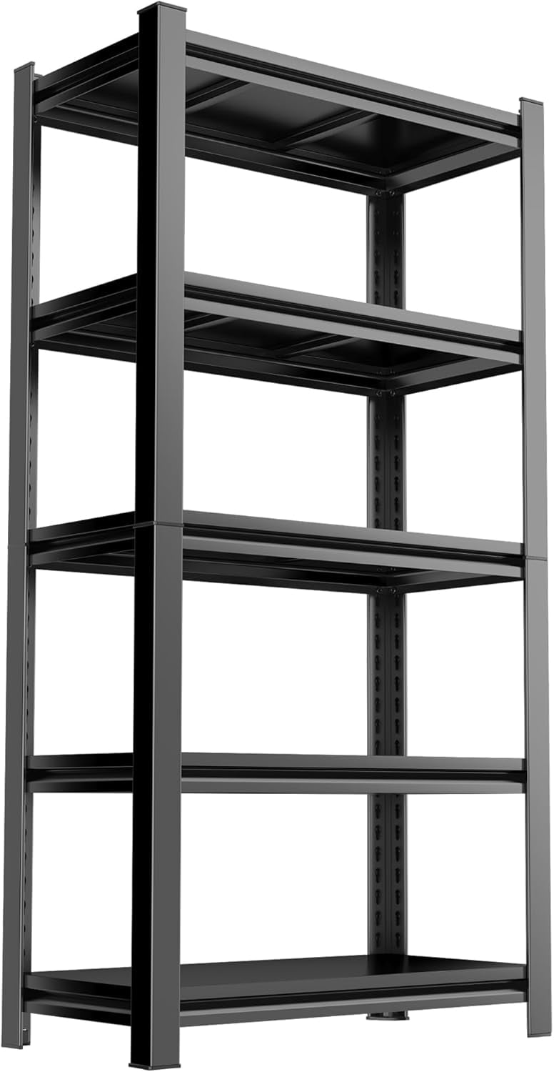 Garage Shelving Unit and Storage-Easy Assembly Metal Shelves 5-Tier ...