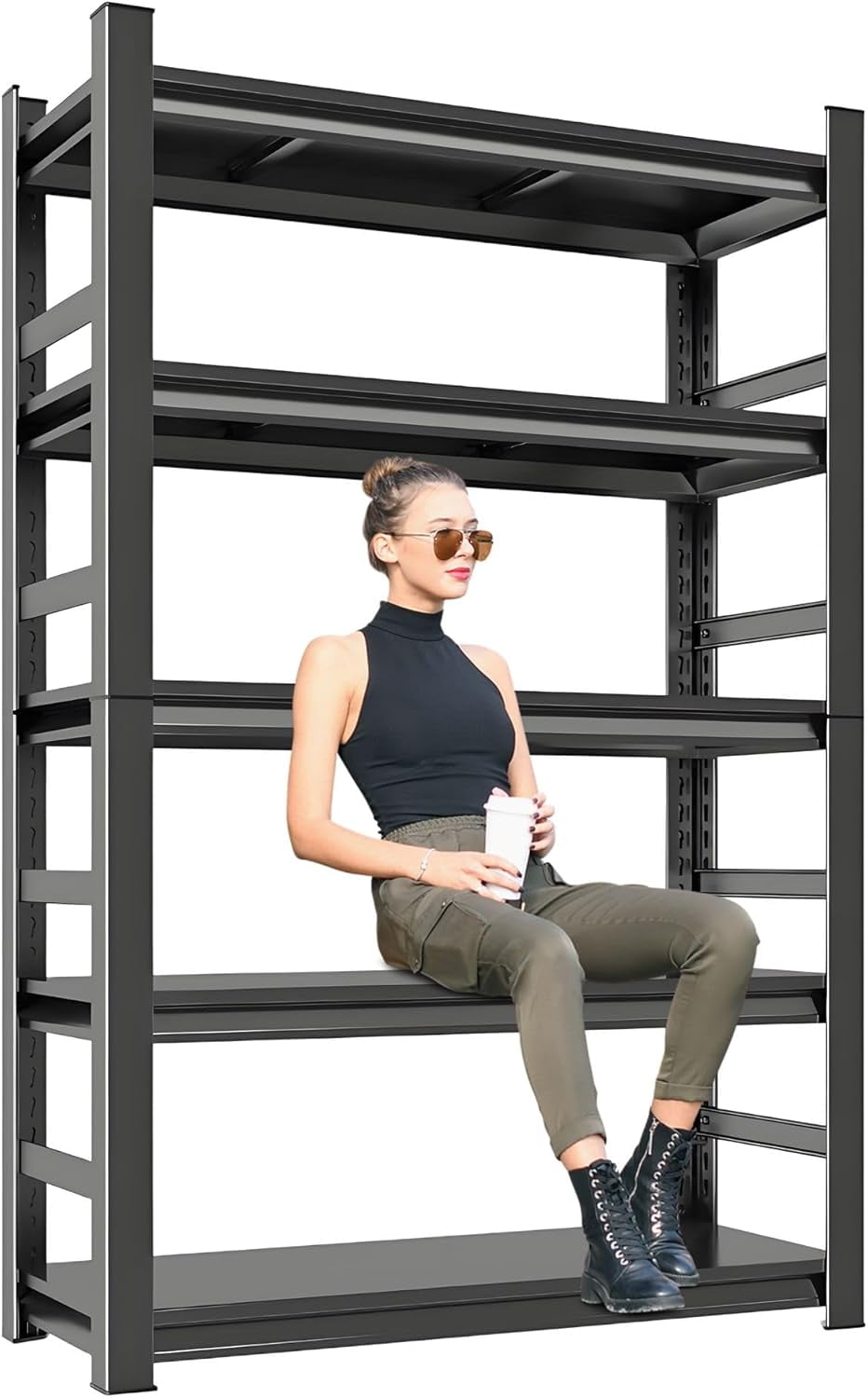 Garage Shelving Unit and Storage-Easy Assembly Metal Shelves 5-Tier ...