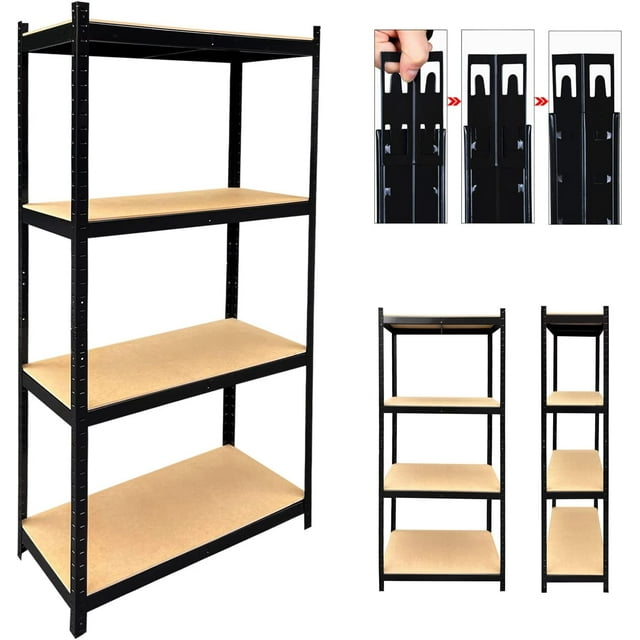 Garage Shelving Units, 4 Tier Metal Shelves for Storage, Storage ...