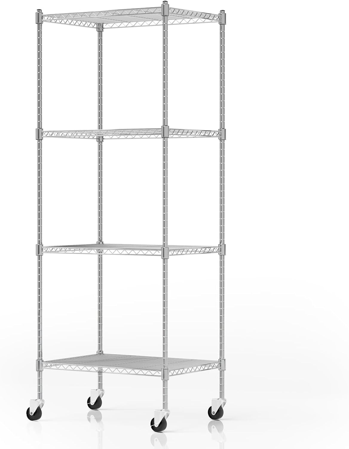 Garage Shelving with Wheels, 4 Tier Shelving Unit and Adjustable Feet ...