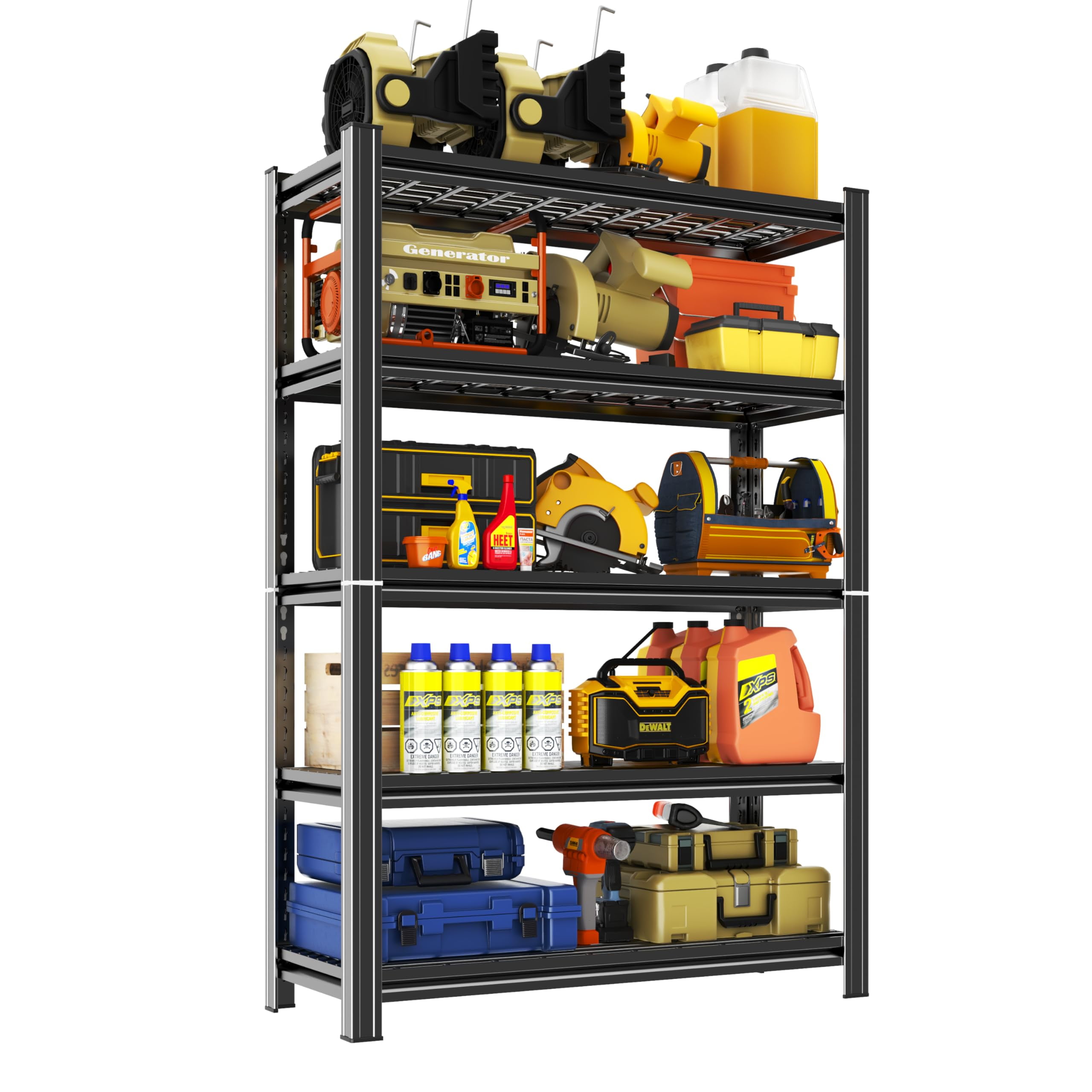Garage Shelving Wire Storage Shelving Unit 5-Tier Heavy Duty 3000 lbs ...
