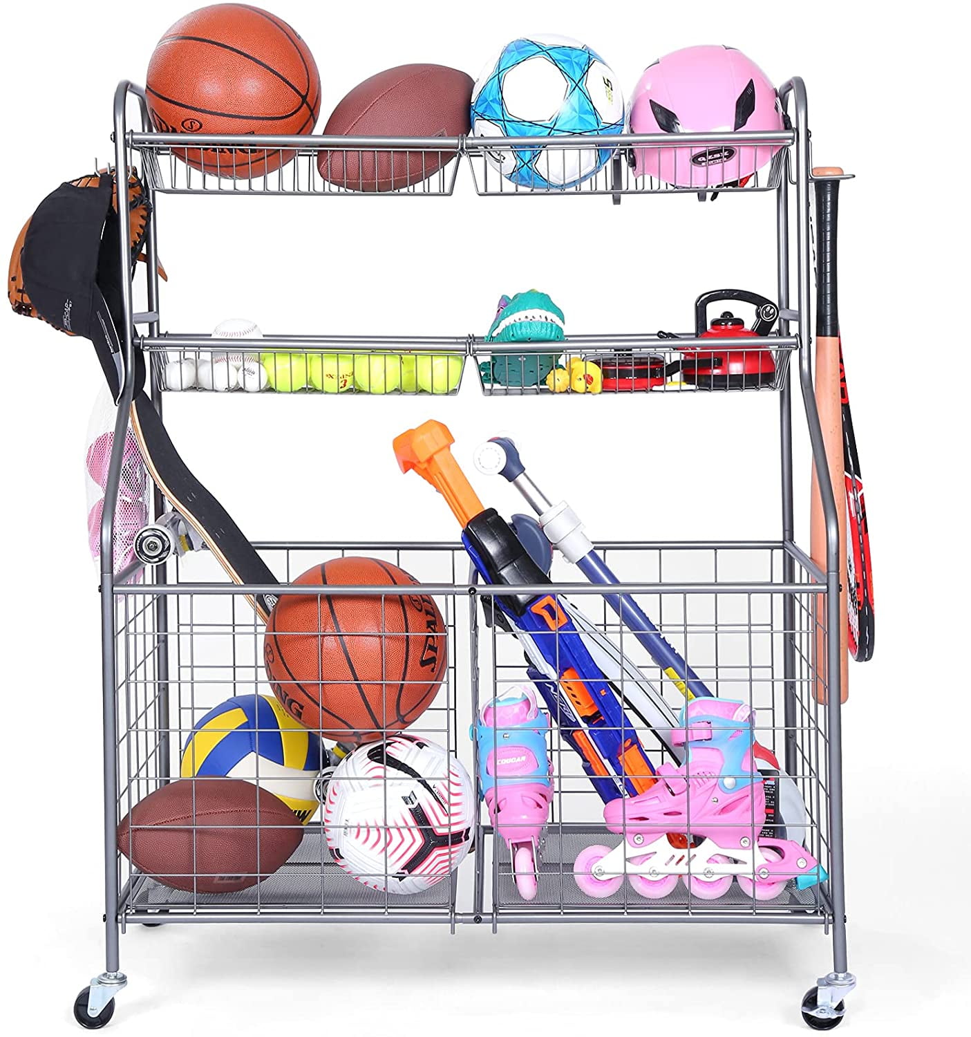 Garage Sports Equipment Organizer, Ball Storage Rack, Toy Storage, Nerf ...