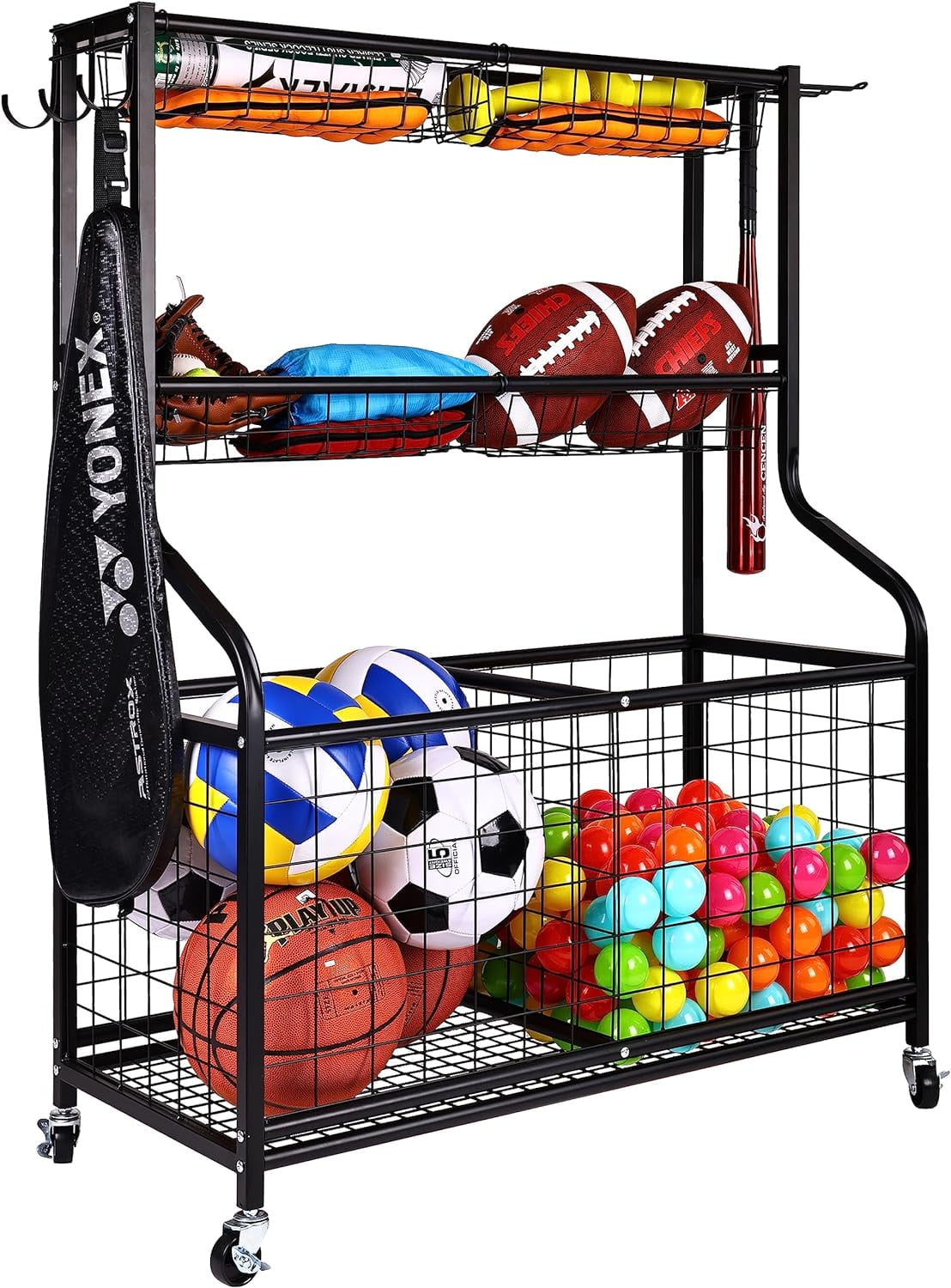 Garage Sports Equipment Organizer, Garage Ball Storage, Sports Gear ...