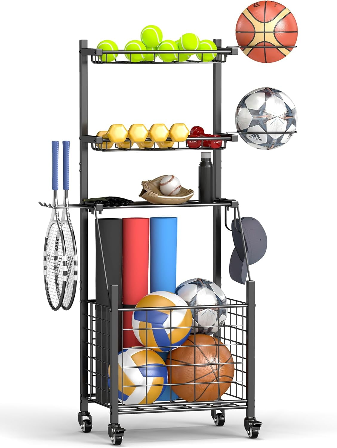 Garage Sports Equipment Organizer, Golf Organizer for Garage with ...