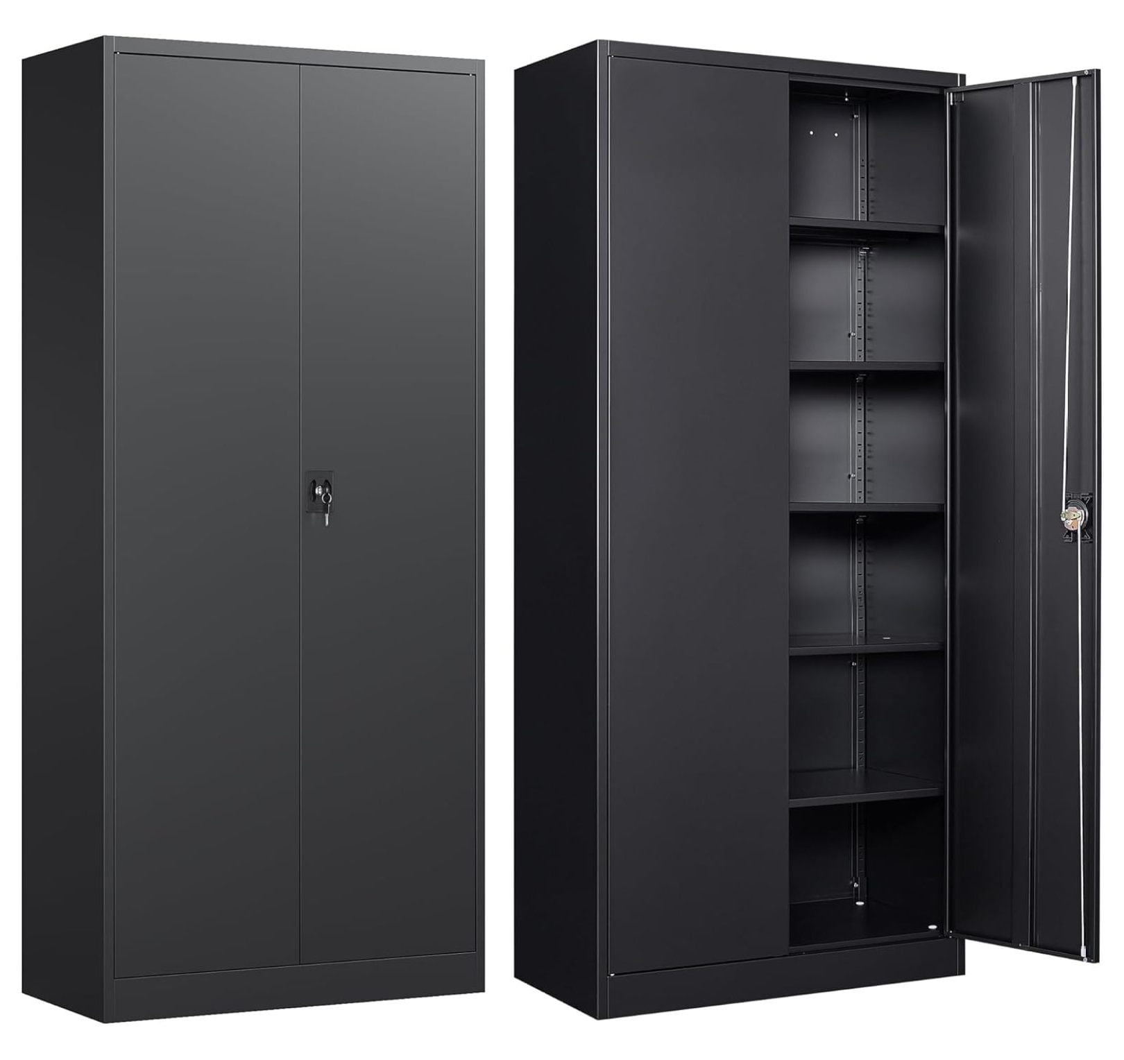 Garage Storage Cabinet with 5 Adjustable Shelves,Metal Storage Cabinet ...