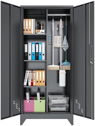 Garage Storage Cabinet, Broom Closet Storage Cabinet, Storage Shed ...