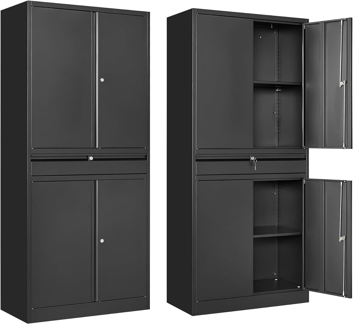 Garage Storage Cabinet, Heavy Duty Metal Tool Cabinet with 1 Drawer, 71 ...