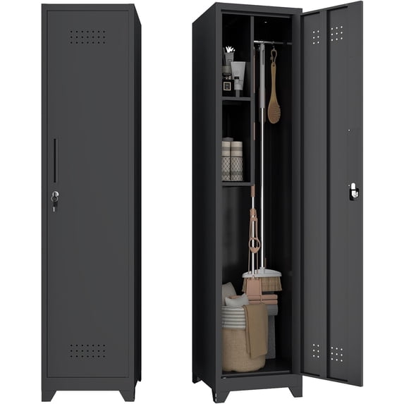 Garage Storage Cabinet, Metal Broom Closet Storage Cabinet,Utility ...