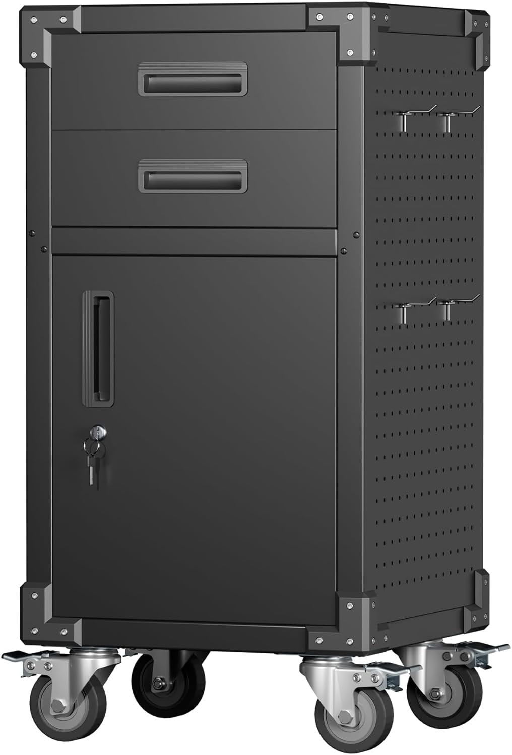 Garage Storage Cabinet, Metal Storage Cabinet with 1 Locking Door and 2 ...