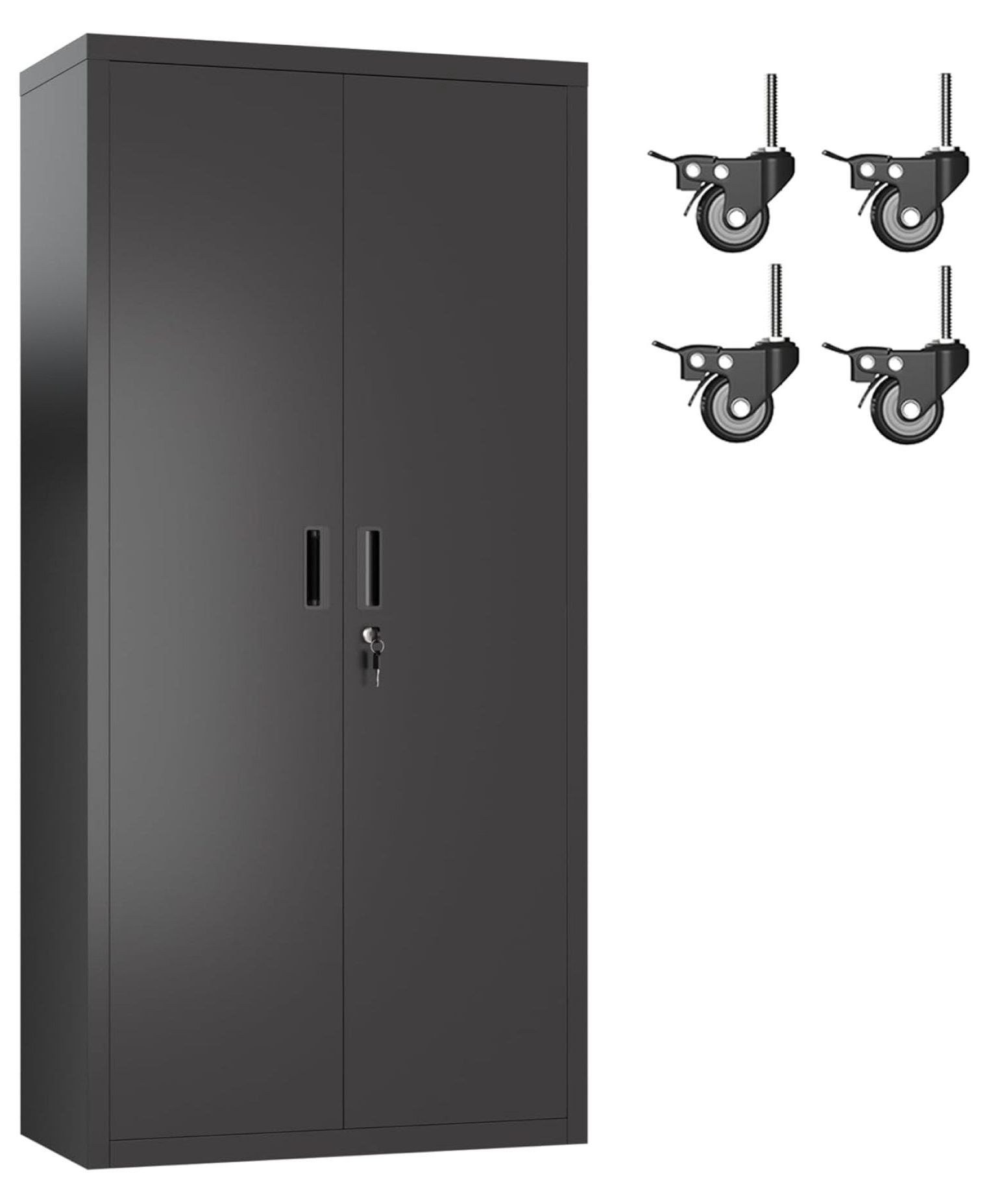 Garage Storage Cabinet with Optional Wheels,71" Metal Lockable File ...