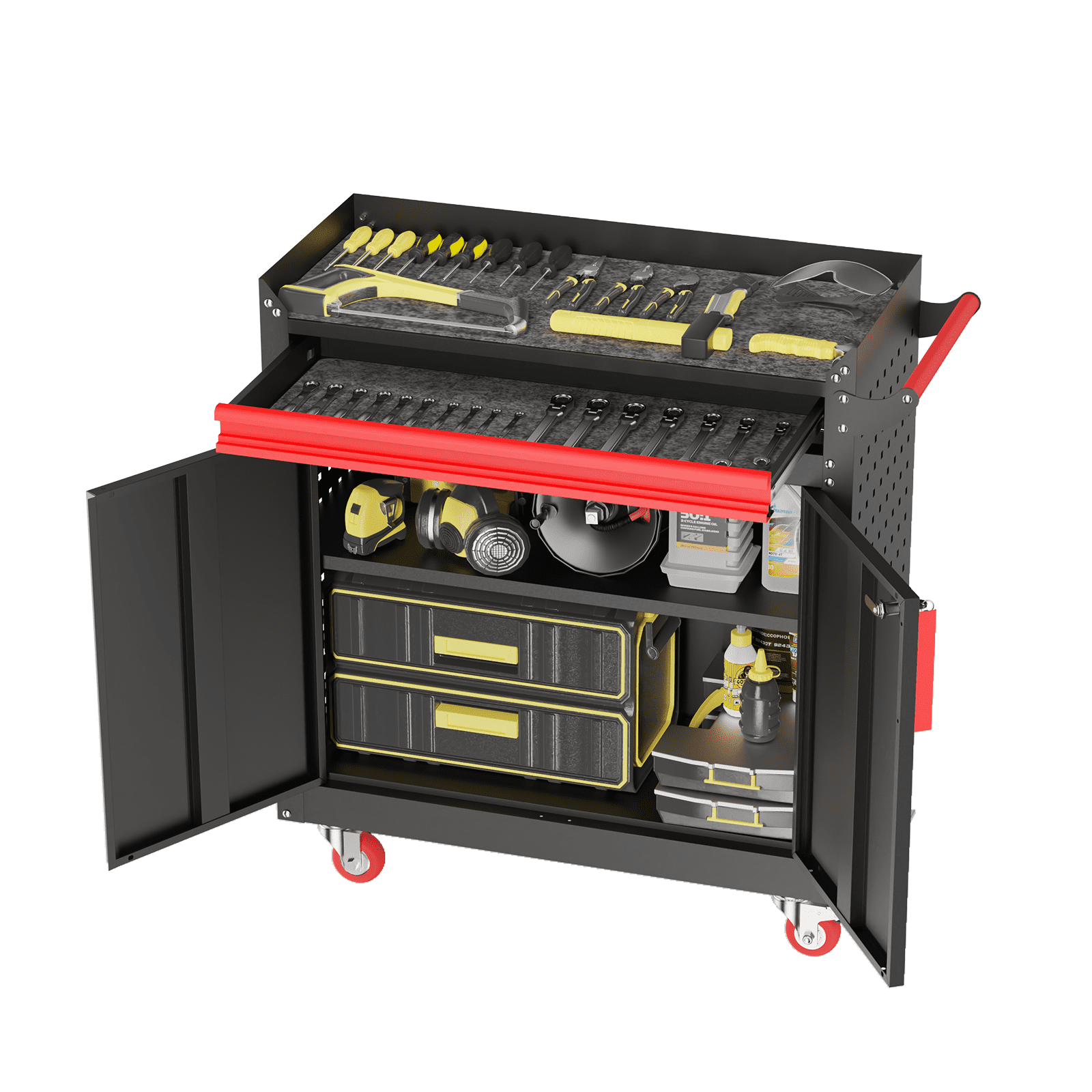 Garage Storage Cabinet with Wheels, Metal Garage Storage Cabinets with ...