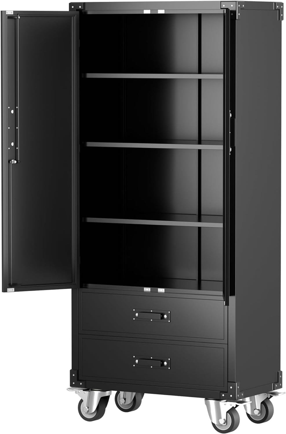 𝗨𝗽𝗴𝗿𝗮𝗱𝗲𝗱 Garage Storage Cabinet with 2 Drawers, Lockable Garage Storage ...
