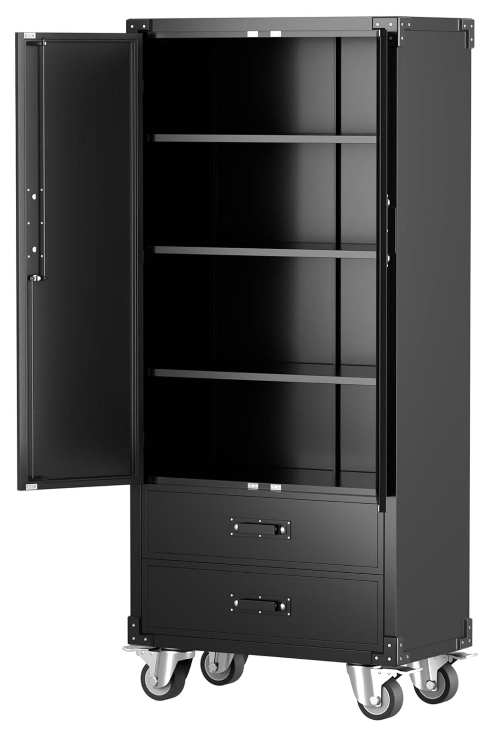 Garage Storage Cabinet with 2 Drawers, Lockable Garage Storage Cabinet ...