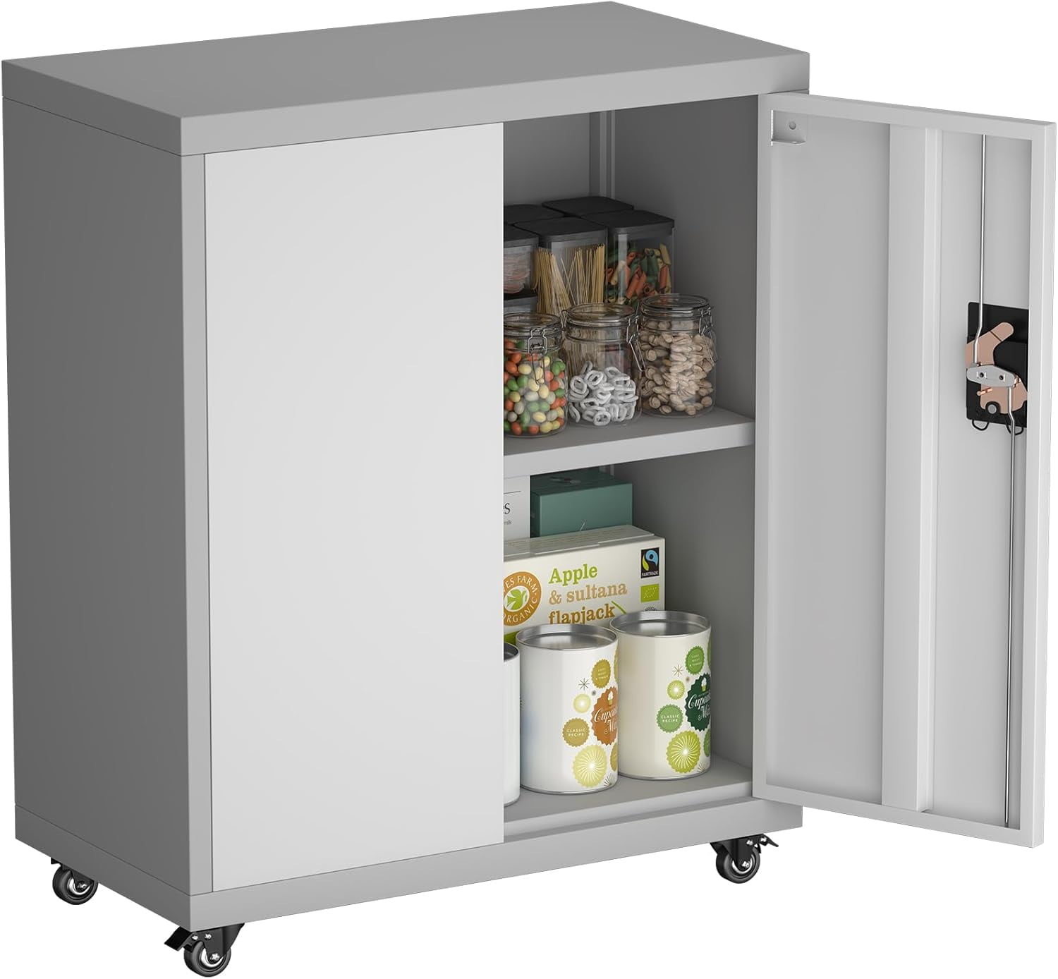 Garage Storage Cabinet with Wheels,Lockable Storage Cabinets with ...