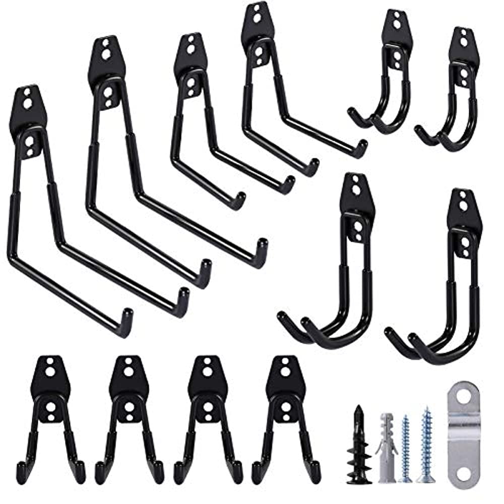 Garage Storage Hooks Rack, 12Pack Garage Wall Mount Steel Heavy Duty ...