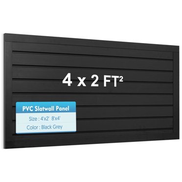 CrownWall Slatwall System: PVC Garage Organizer Wall Mount, 8’ x 4 ...