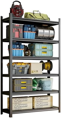 Garage Storage Rack 6-Tier Heavy Duty: Industrial Metal Shelving Unit ...