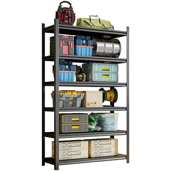 Garage Storage Rack 6-Tier Heavy Duty: Industrial Metal Shelving Unit ...