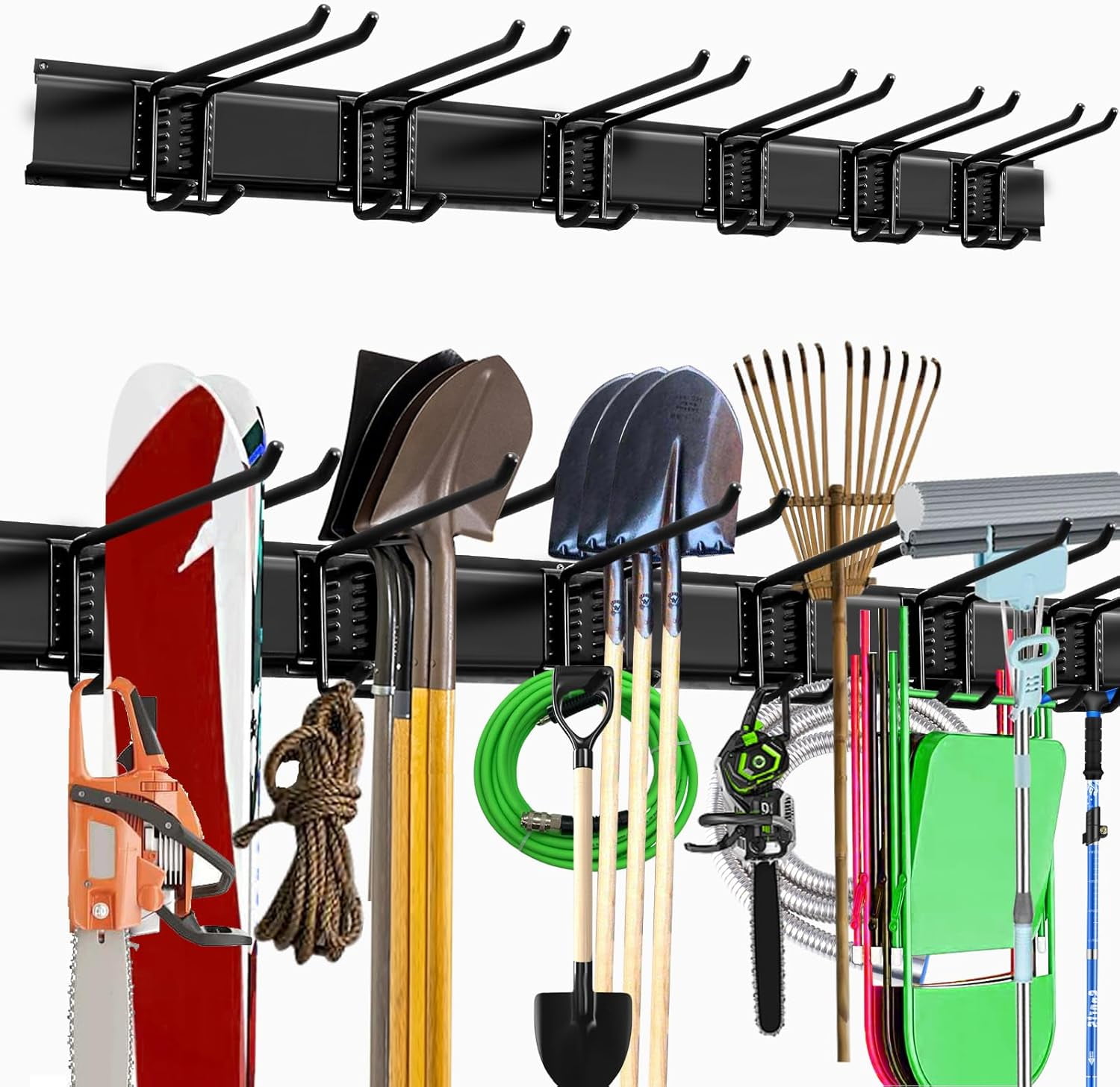 Garage Storage Rack Hooks, 48 Inch Heavy Duty Wall Mount Garage ...