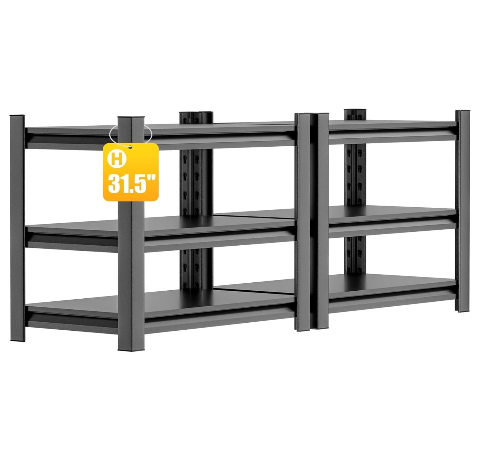Garage Storage Shelves,2-Pieces 3-Tier Garage Shelving with Adjustable ...