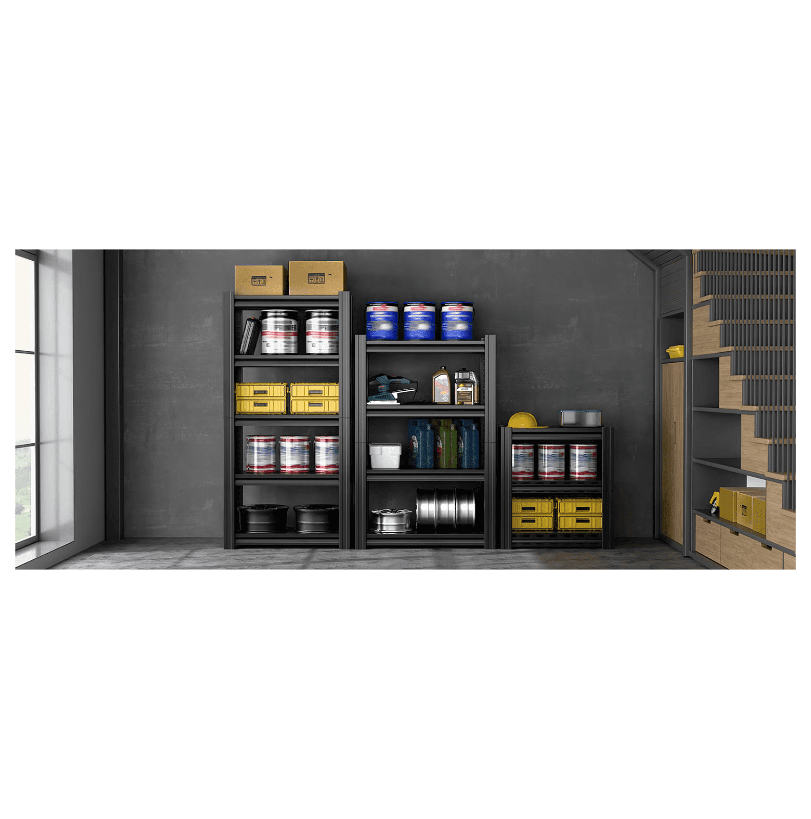 Garage Storage Shelves Heavy Duty, 5 Layers Adjustable Height Metal ...