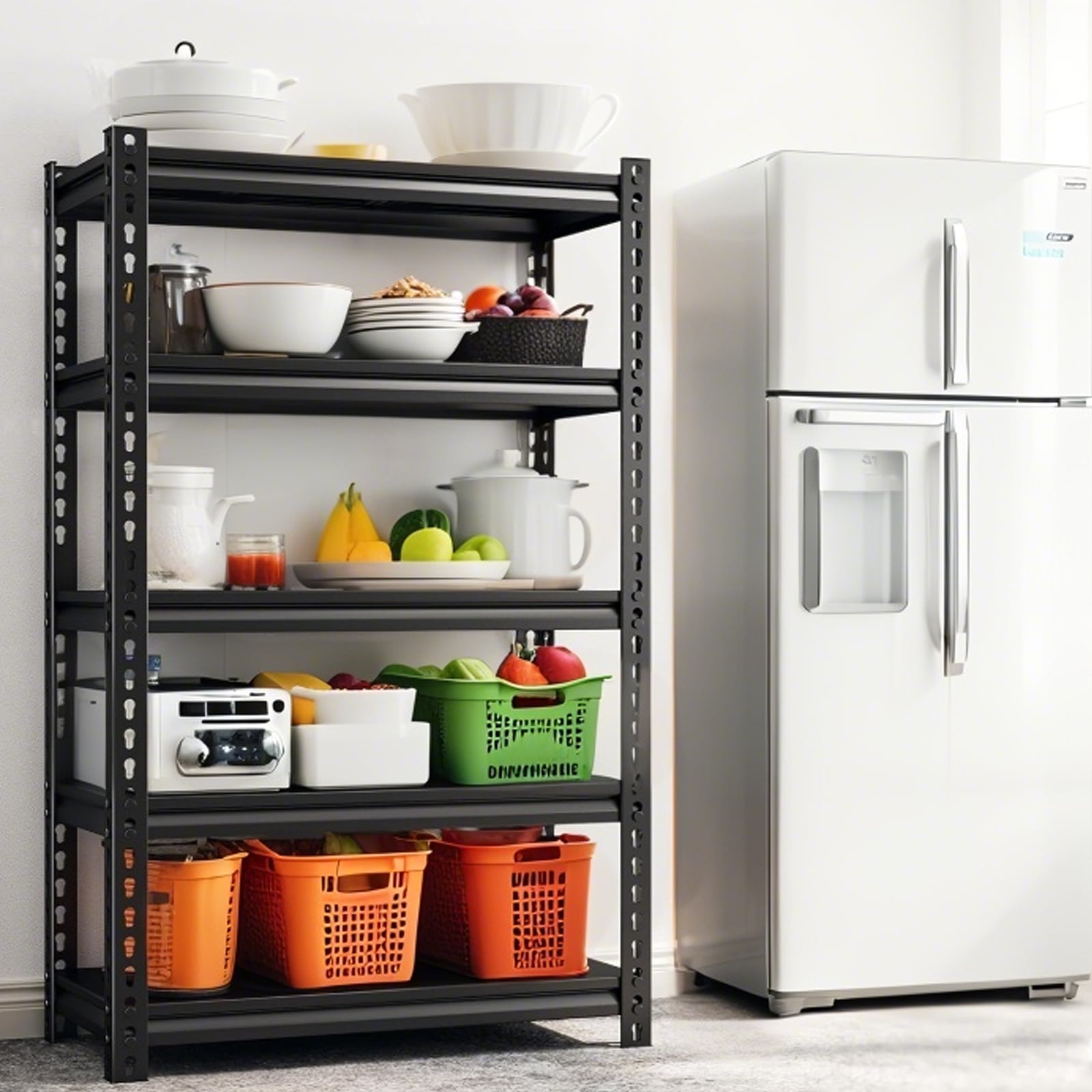 Garage Storage Shelves Heavy Duty, 5 Tier Shelving Unit, Metal Racks ...