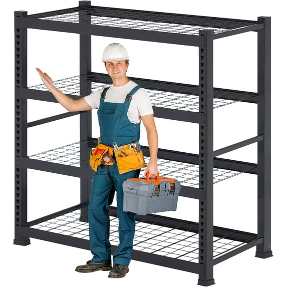 Garage Storage Shelves Heavy Duty Garage Shelving, 4 Tier Adjustable ...
