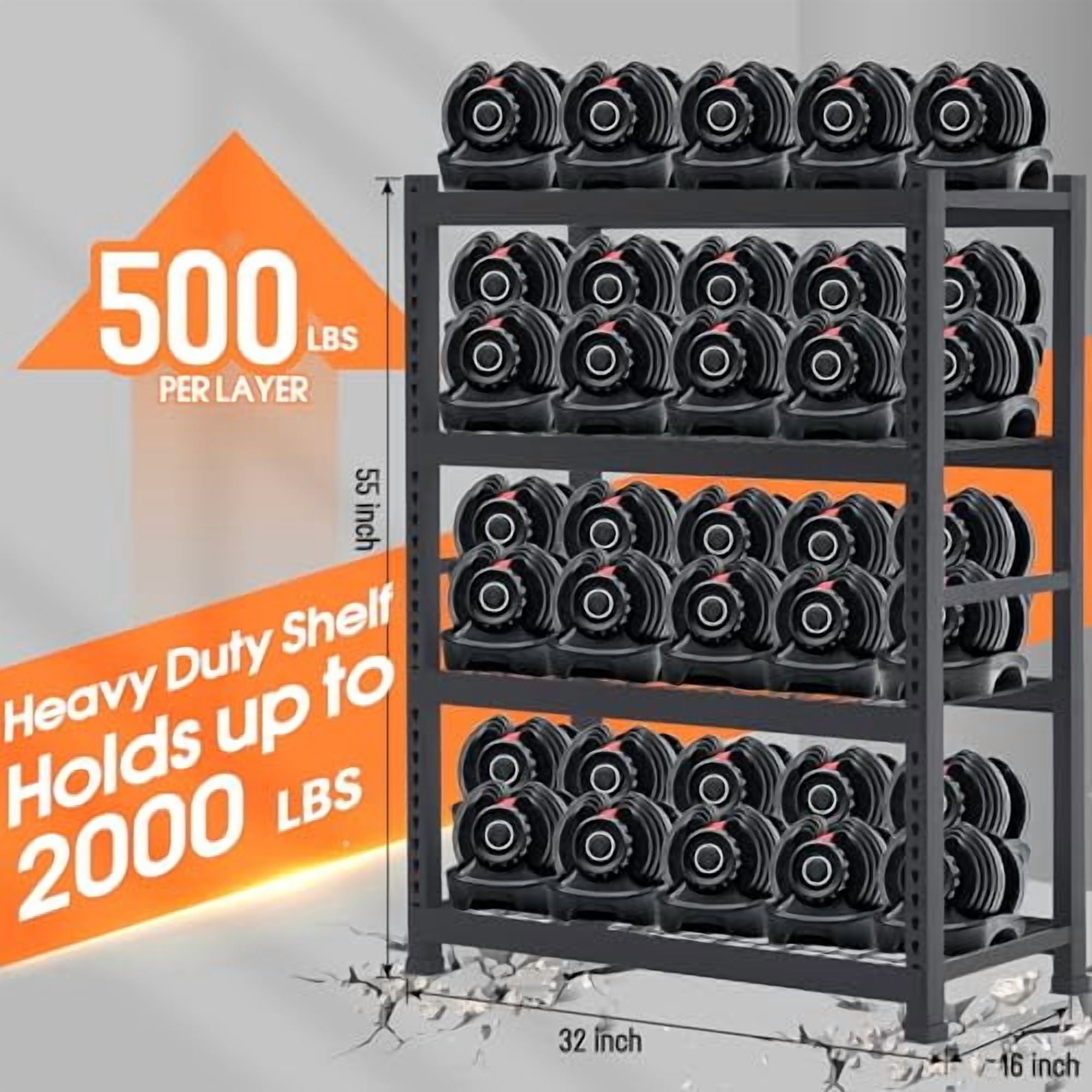 Garage Storage Shelves Heavy Duty Garage Shelving, 4 Tier Adjustable ...