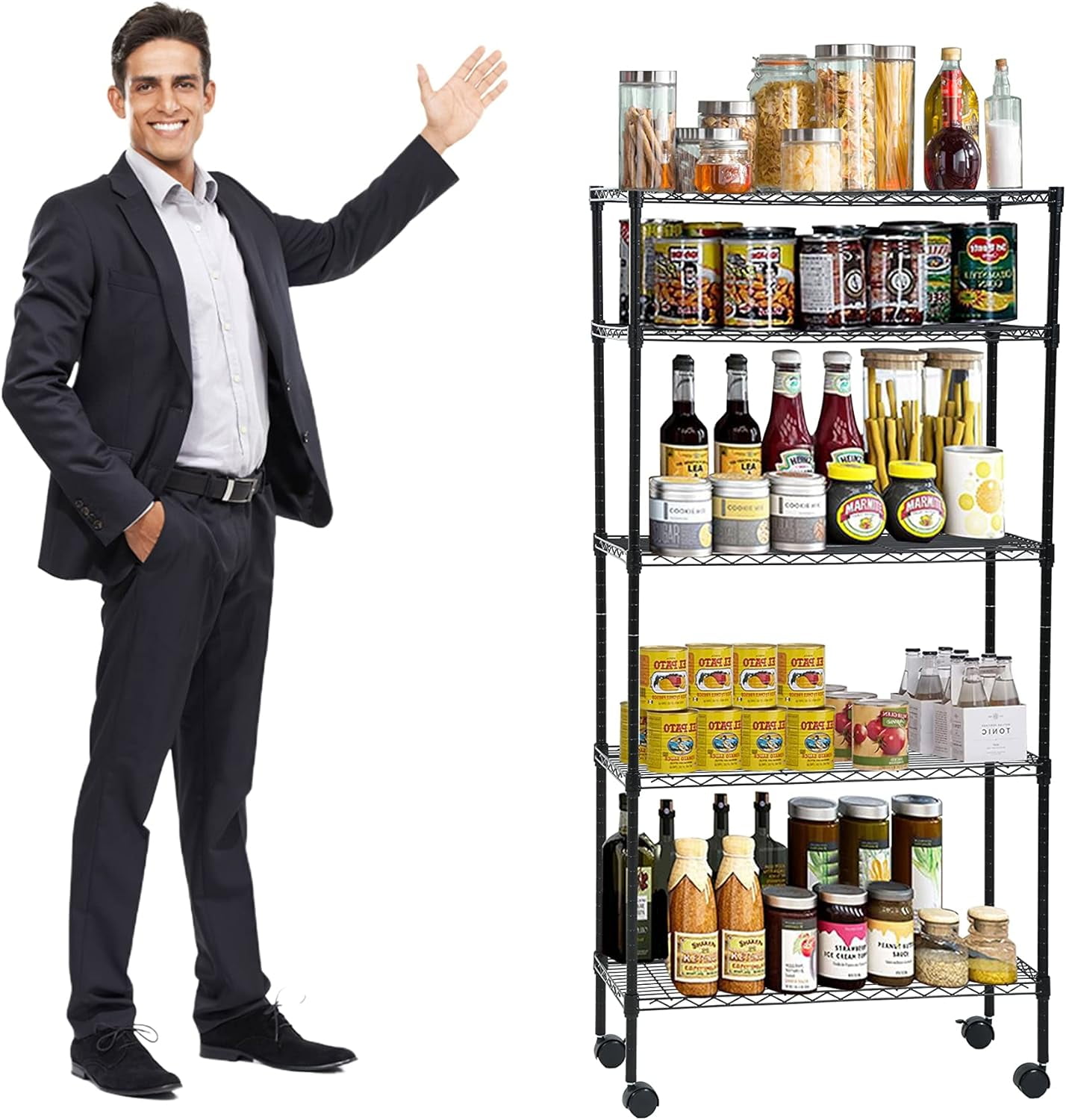 Garage Storage Shelves for Storage,Organizer Metal Wire Shelving Unit ...