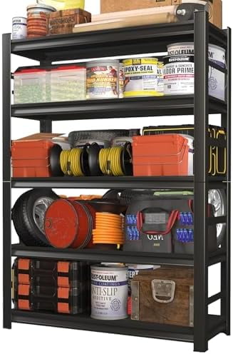 Garage Storage Shelving – Adjustable 5-Tier Heavy Duty Metal Shelves ...