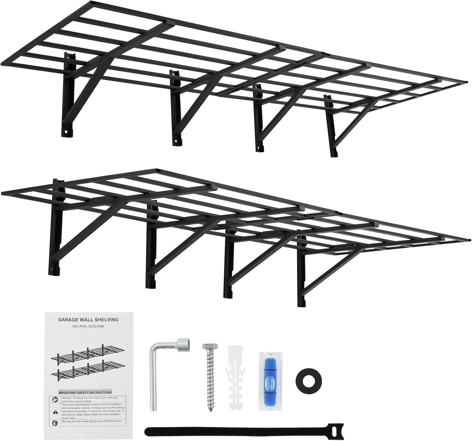 Garage Storage Shelving Wall Mounted, 2 Pack 2x6ft Wall Mount Shelves ...