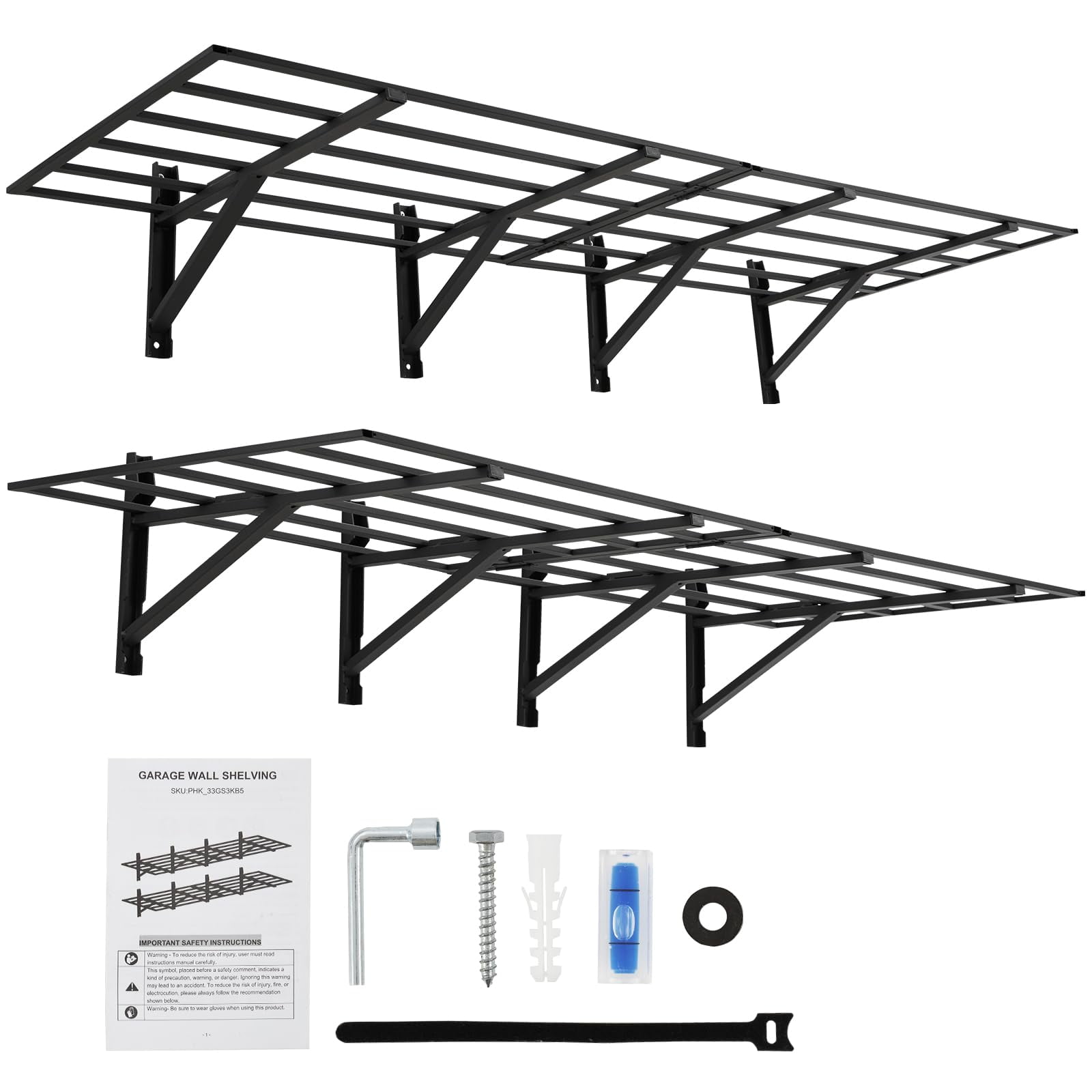 Garage Storage Shelving Wall Mounted, 2 Pack 2x6ft Wall Mount Shelves ...