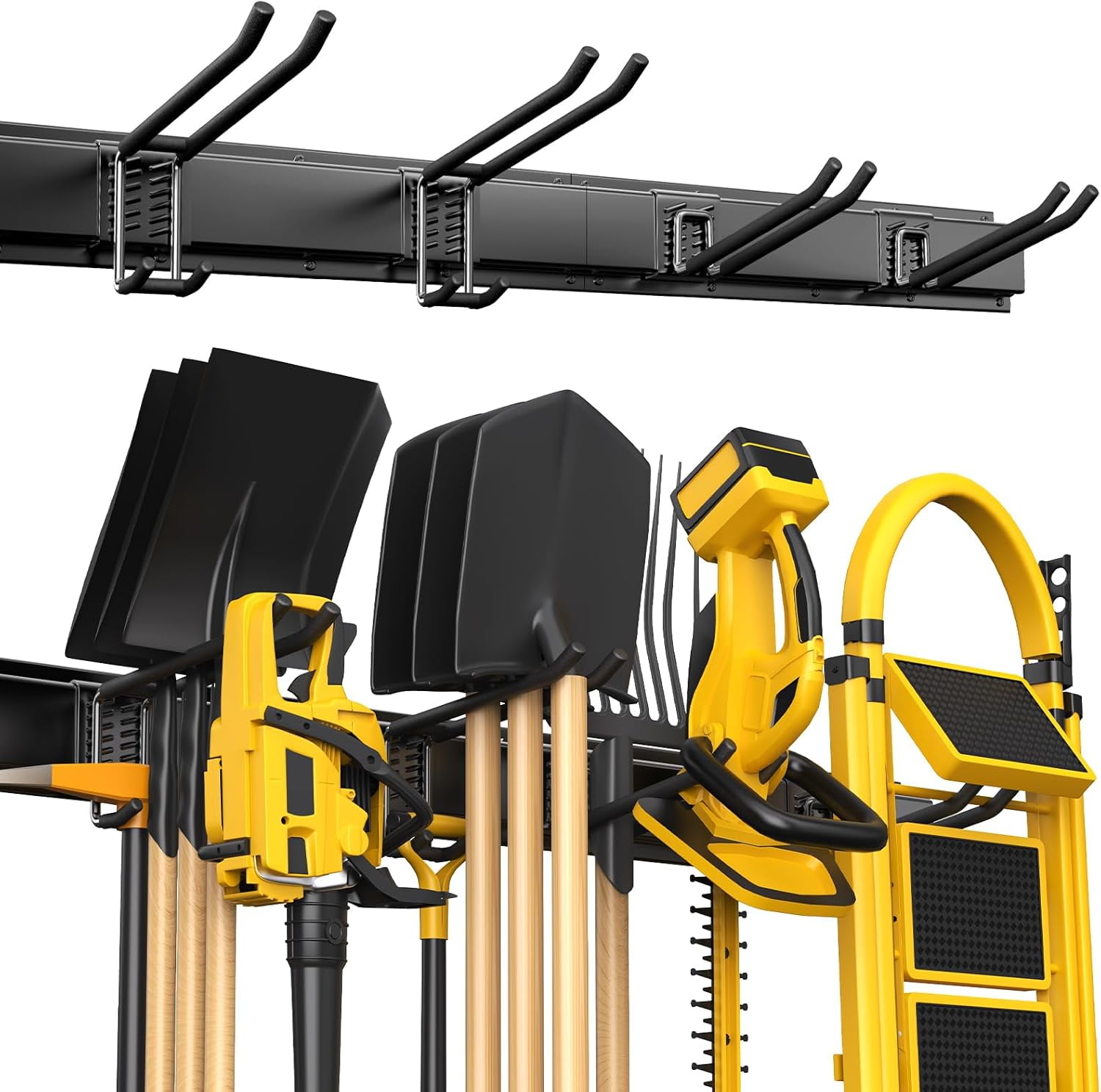 Garage Tool Organizer Wall Mount,4 Adjustable Heavy Duty Metal Hooks ...