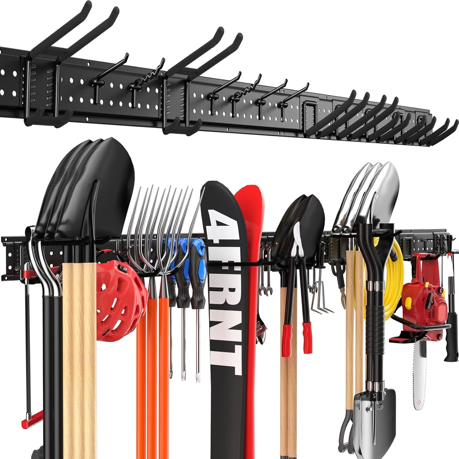 Garage Tool Organizer Wall Mount 64 inches with 13 Adjustable Heavy ...