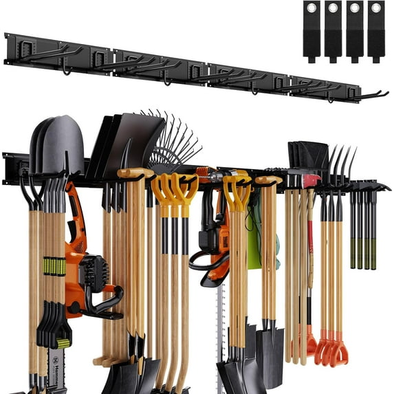 Garage Tool Organizer Wall Mounted, 64 Inches Adjustable Garden Tool ...