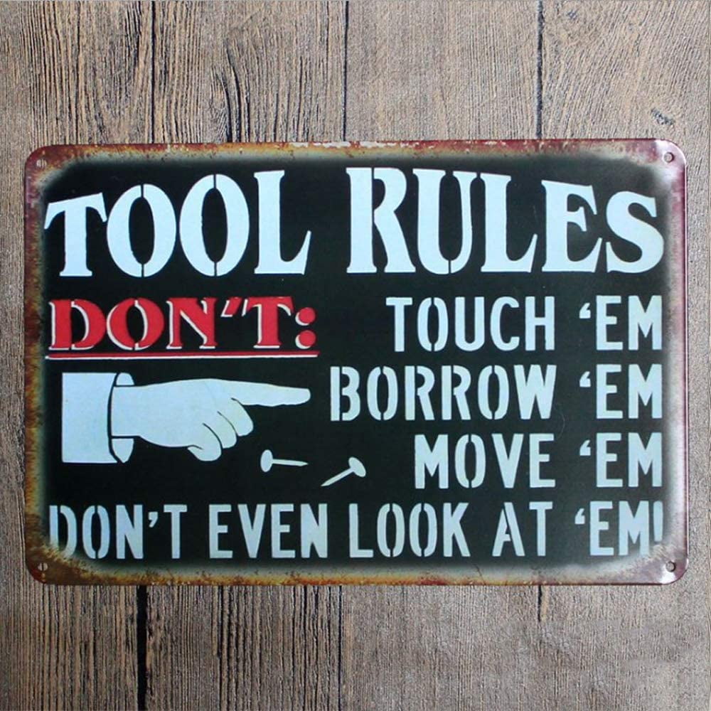 Garage Tool Rule Tin Metal Wall Decoration, Original Design Thick ...