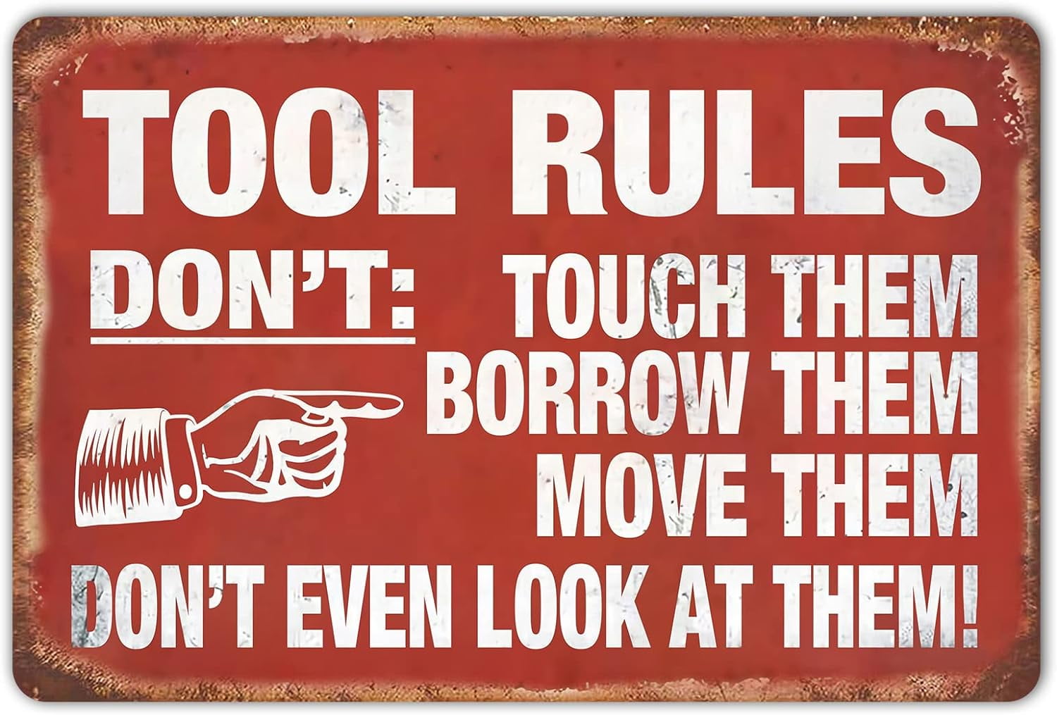 Garage Tool Rules Signs Funny Wall Decor Shop Decorations For Men My ...