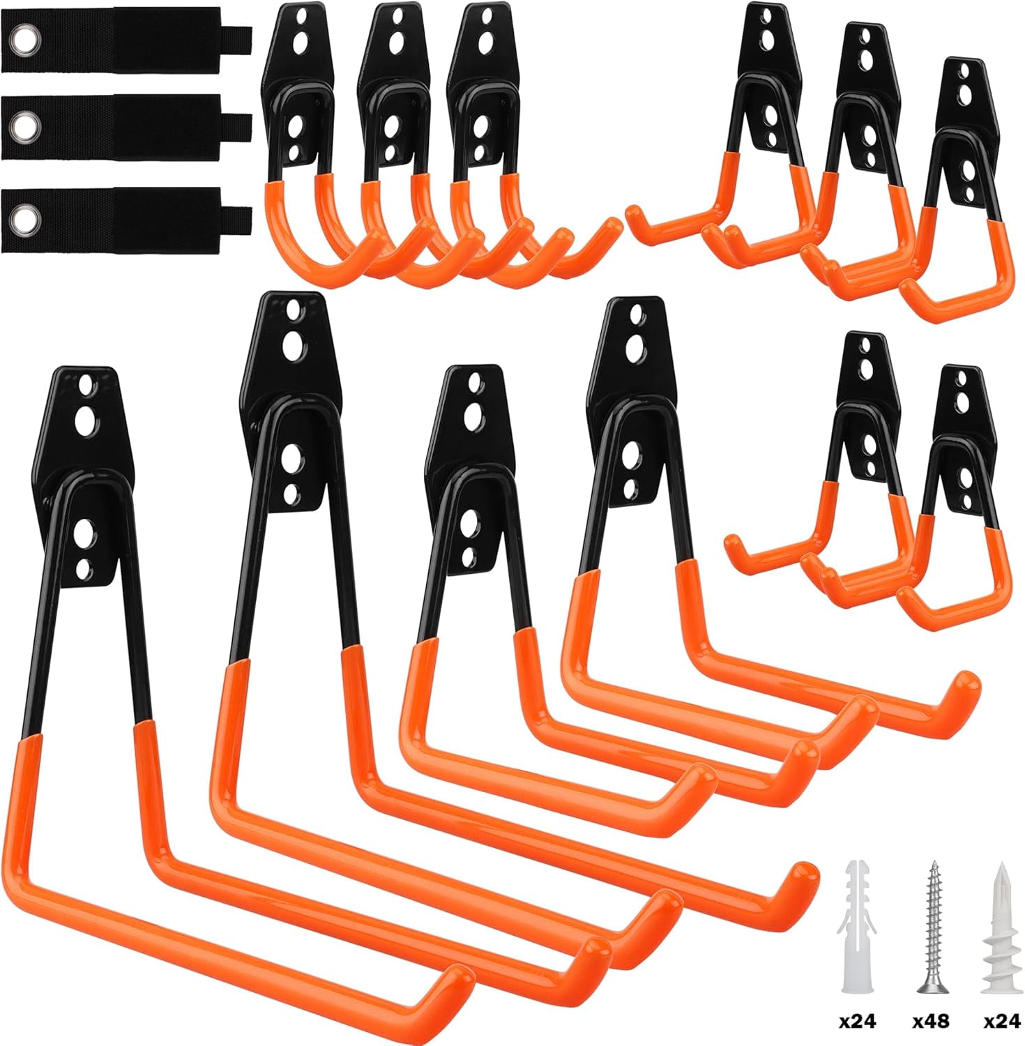 Garage Tool Storage Wall Hook Assortment Set: 15PCS Heavy Duty Large ...