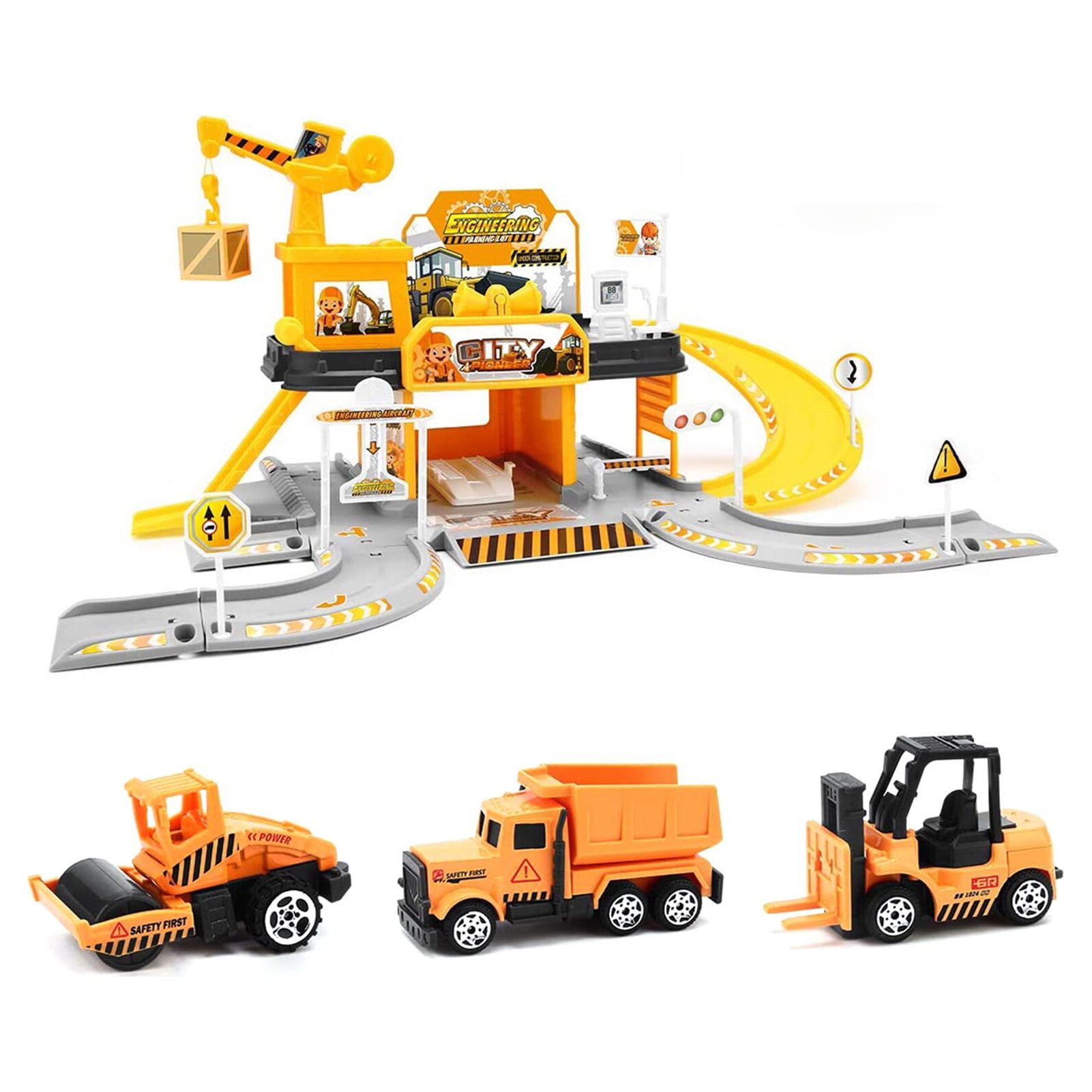 Garage Toy Set Car Vehicle Building Parking Lot Race Tracks for Boys ...